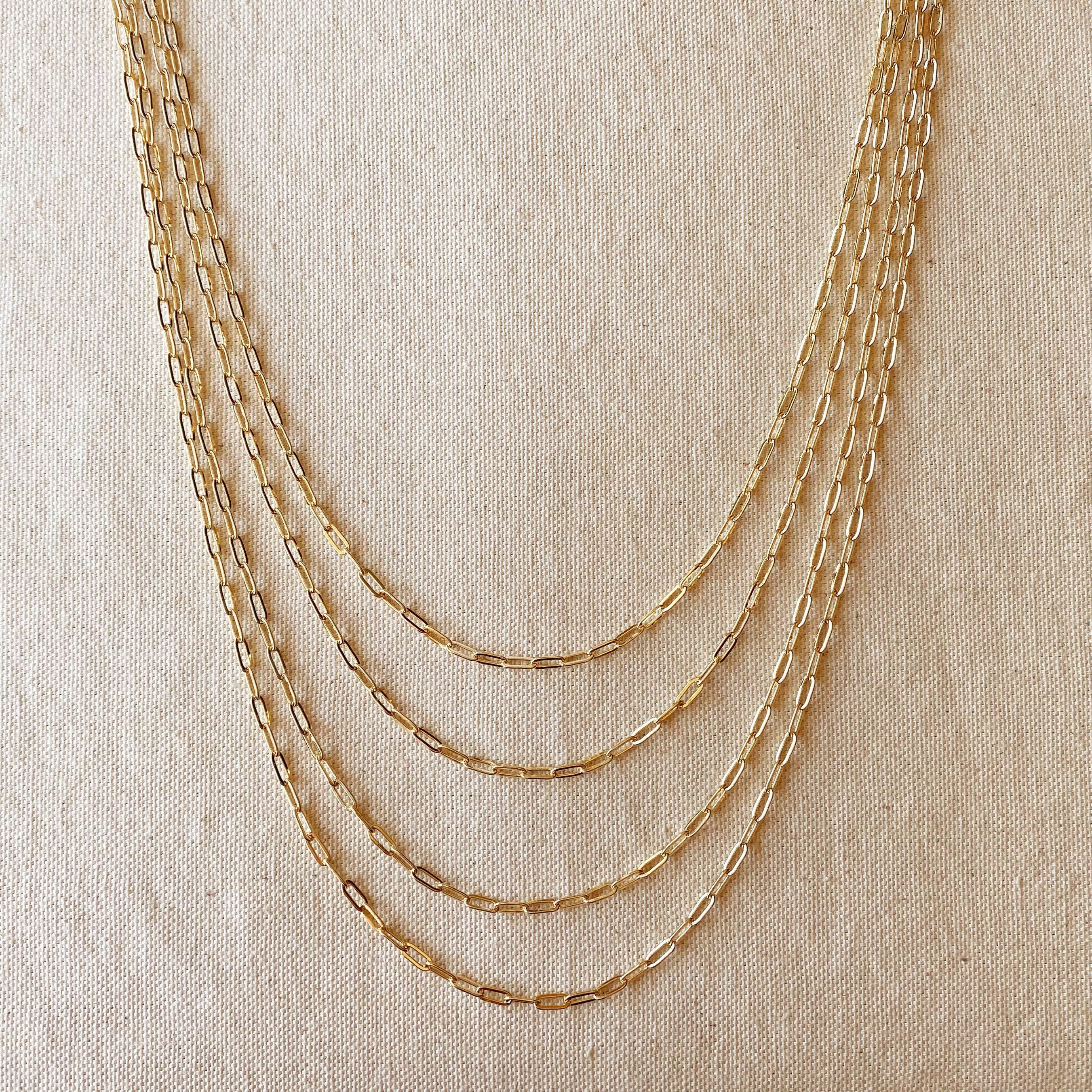 Oh so perfect - 18k Gold Filled Short Link Paperclip Chain ( two sizes ...